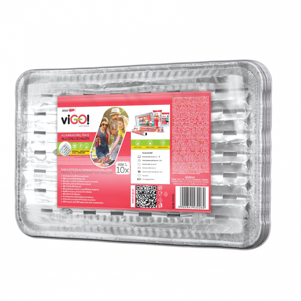 viGO! Standard Rectangular grill trays large 10 pieces